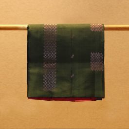 Maganthi Green Coloured Kanchipuram Soft Silk Saree with Contrast Red ...